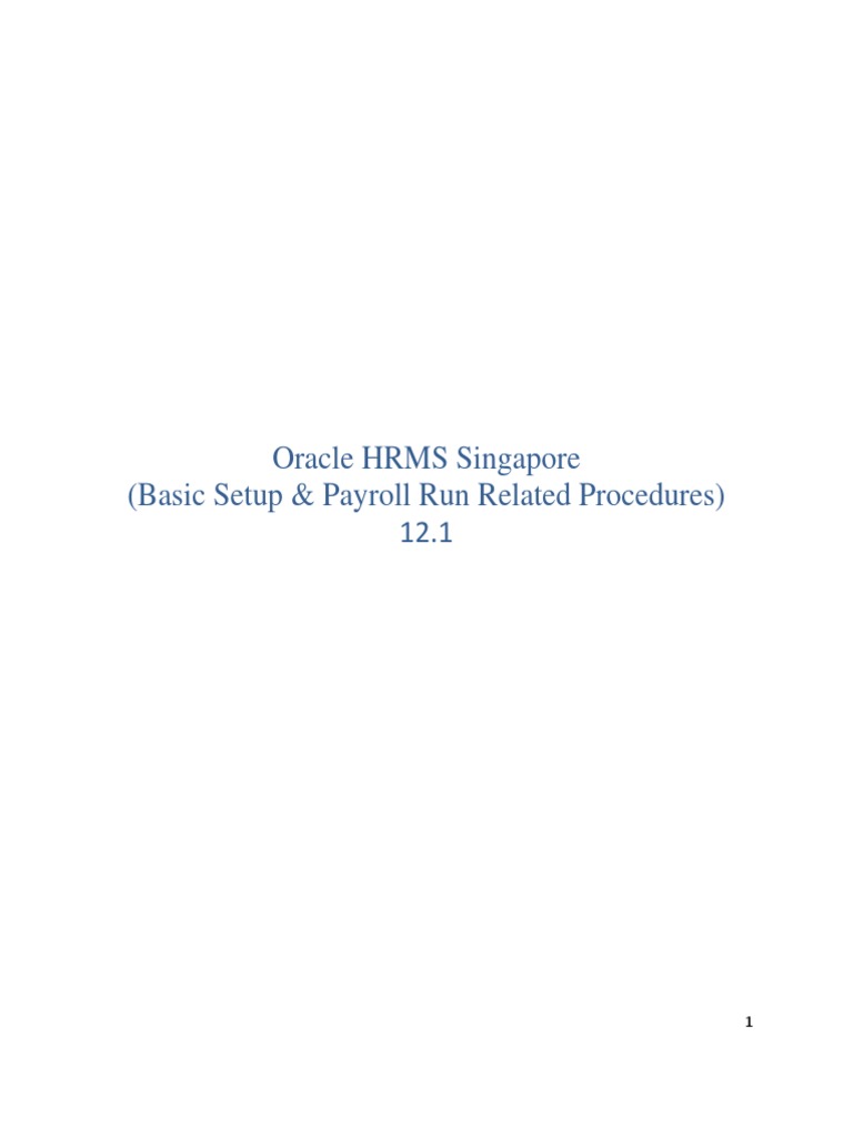 Oracle HRMS Setup For Singapore | PDF | Payroll Tax | Payroll