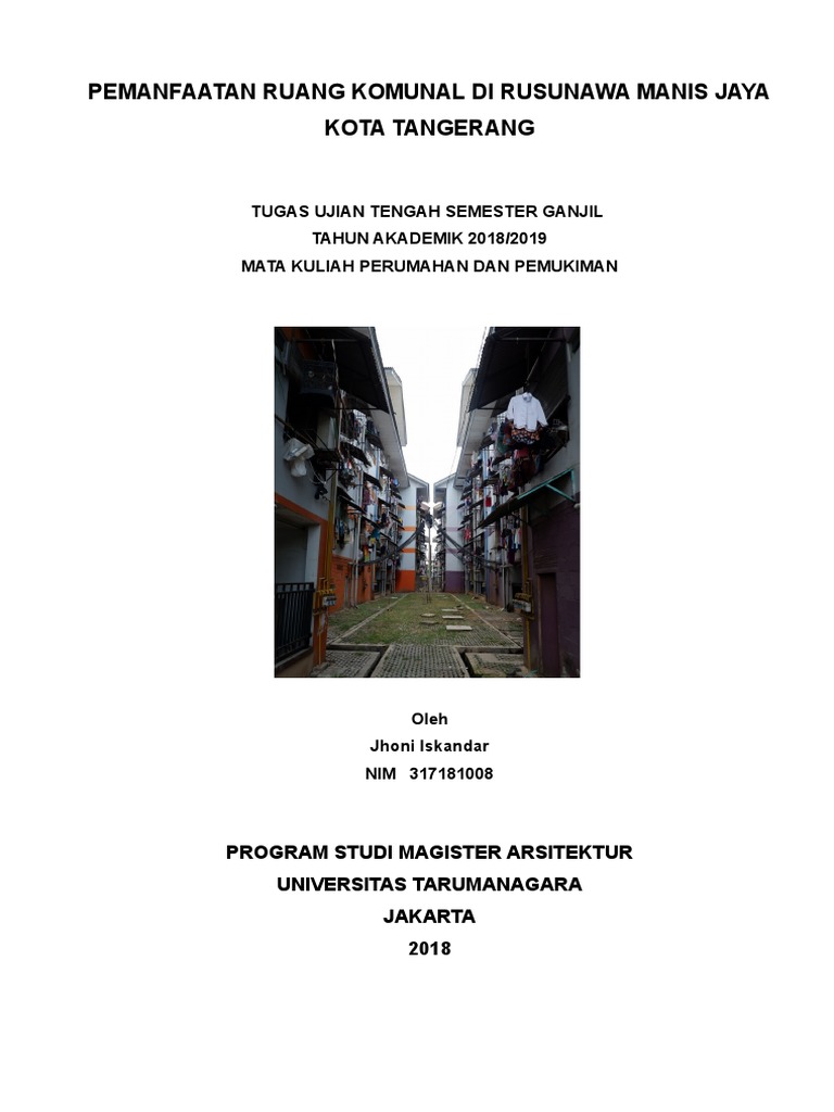 Ruang Komunal Di Rumah Susun | PDF