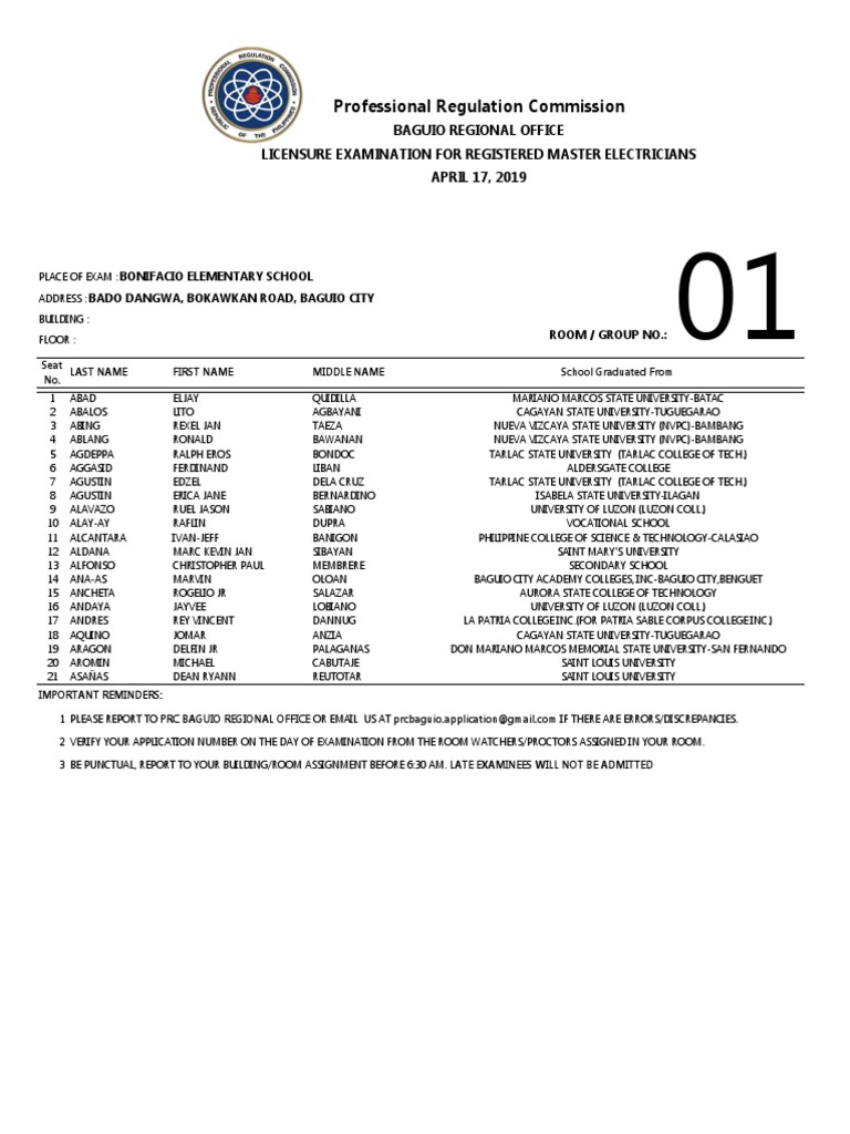 RME 04-2019 Room Assignment | PDF | Economy Of The Philippines ...