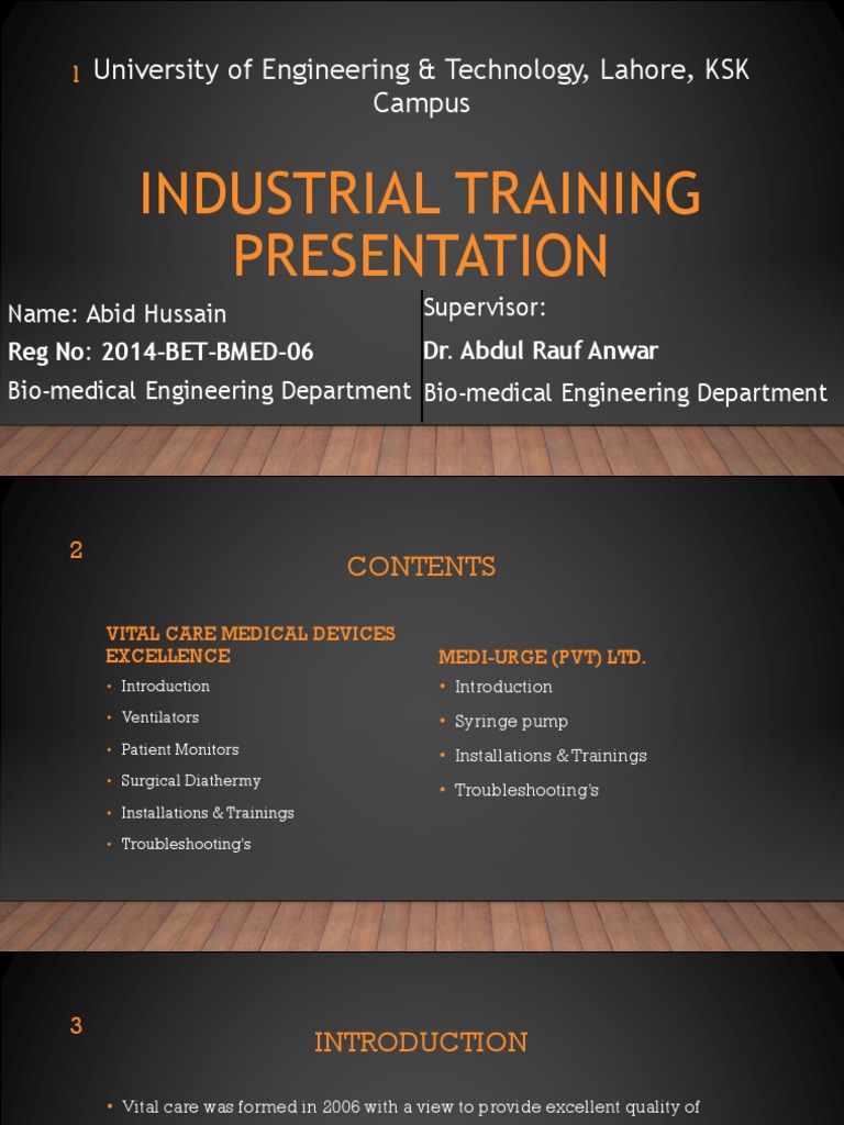 Industrial Training Presentation: University of Engineering ...