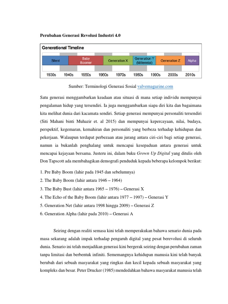 Perubahan Generasi Revolusi Industri 4 | PDF