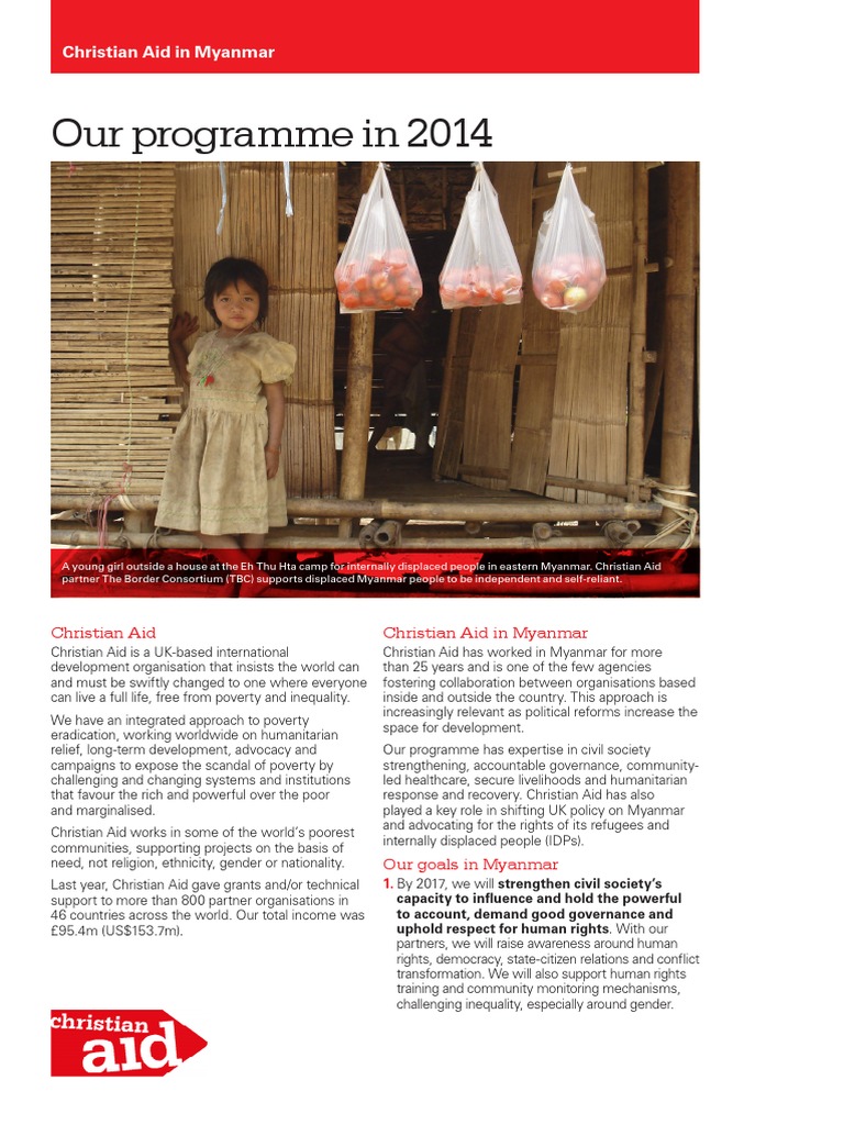 Christian Aid Myanmar Infosheet July 2014 | PDF | Myanmar | Internally ...