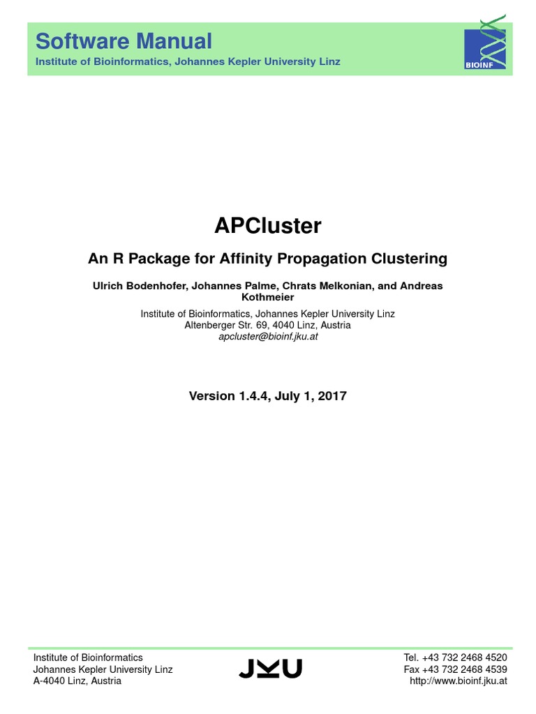 APCluster Manual | PDF | R (Programming Language) | Command Line Interface