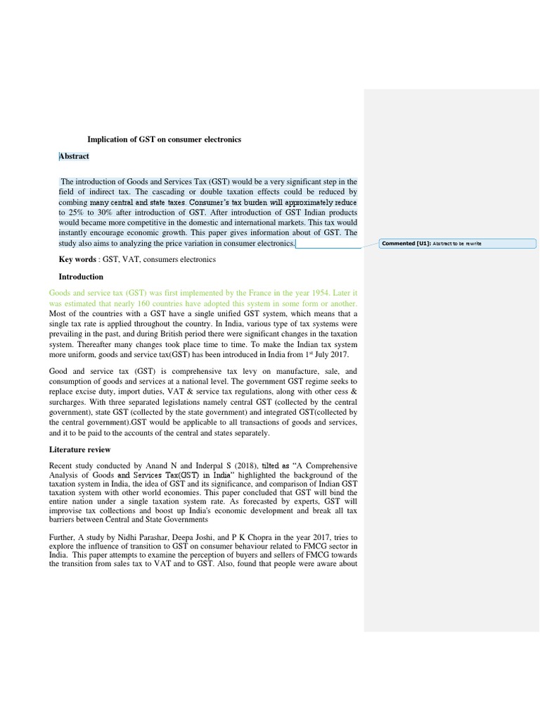 GST Paper - 1 | PDF | Value Added Tax | Taxes