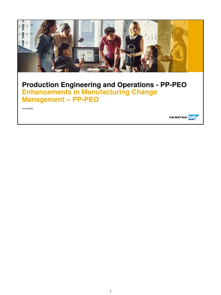 Production Engineering and Operations - PP-PEO | PDF | Workflow | Sap Se