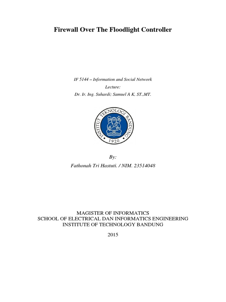 Firewall Over Floodlight Controller-FTH | PDF | Firewall (Computing) | Computer Network