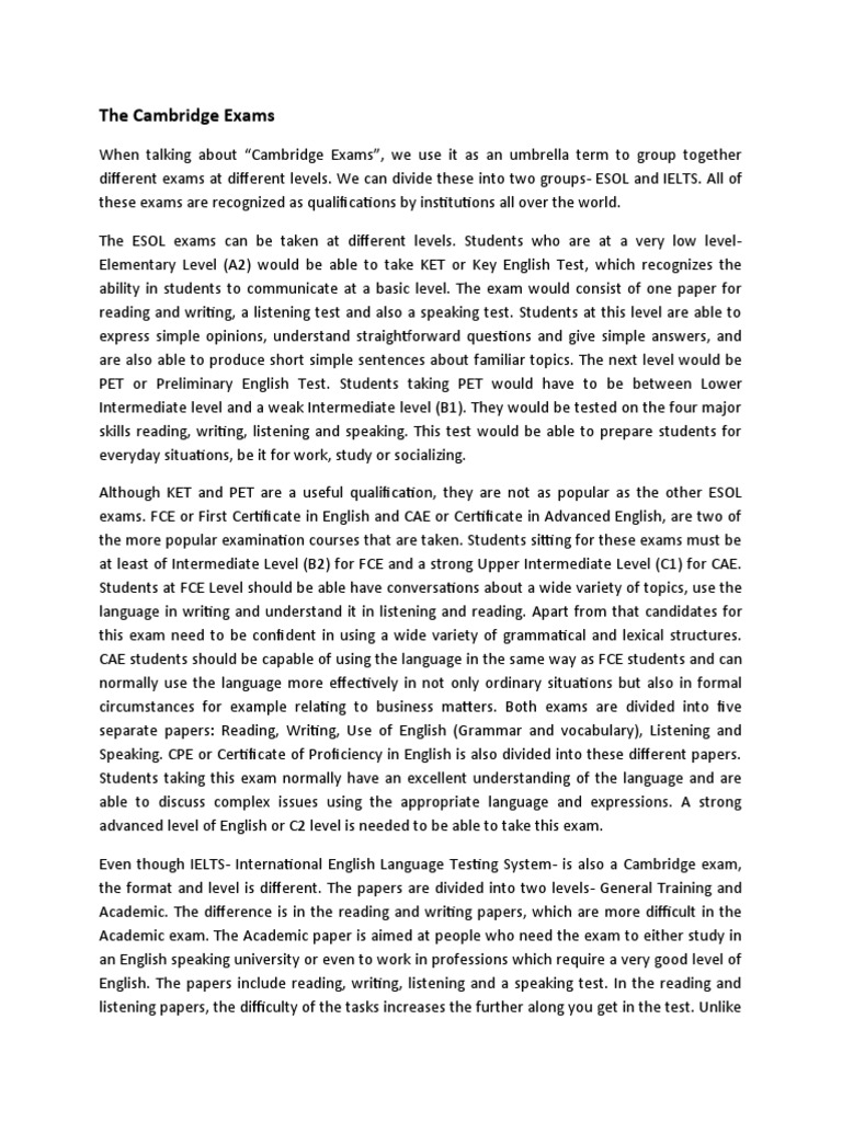 Article 02-The Cambridge Exams | PDF | Cognition | Tests