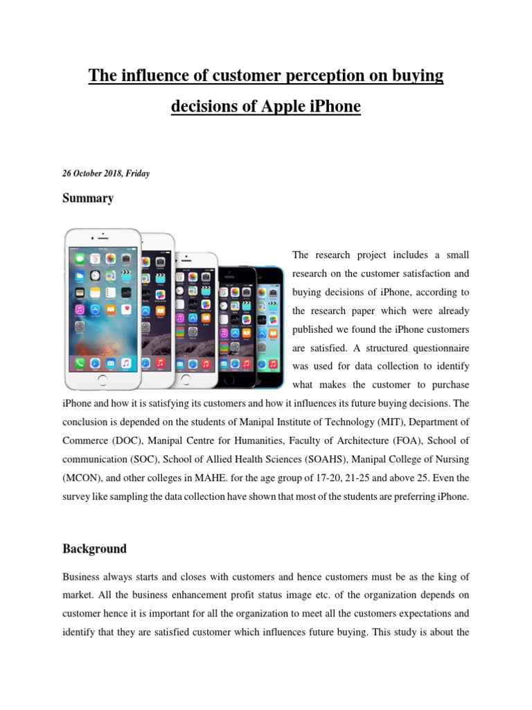 The Influence of Customer Perception On Buying Decisions of Apple ...