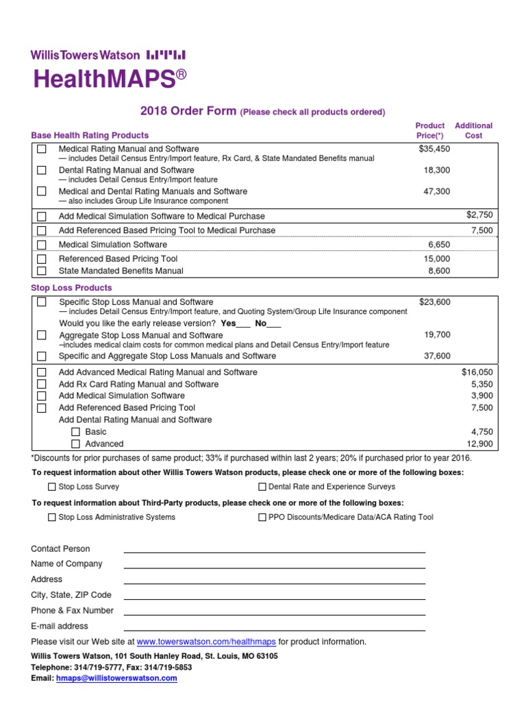 2018 Health Maps Order Form 912 | PDF | Computing | Service Industries