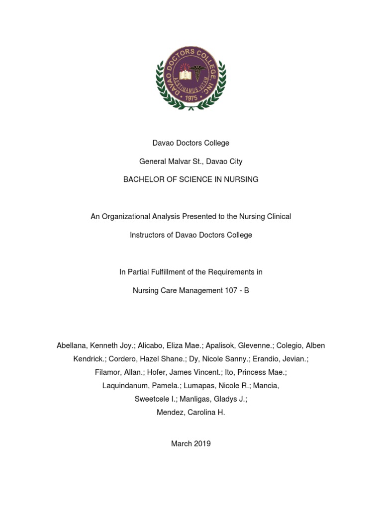 Organizational Analysis | PDF | Nursing | Organizational Structure