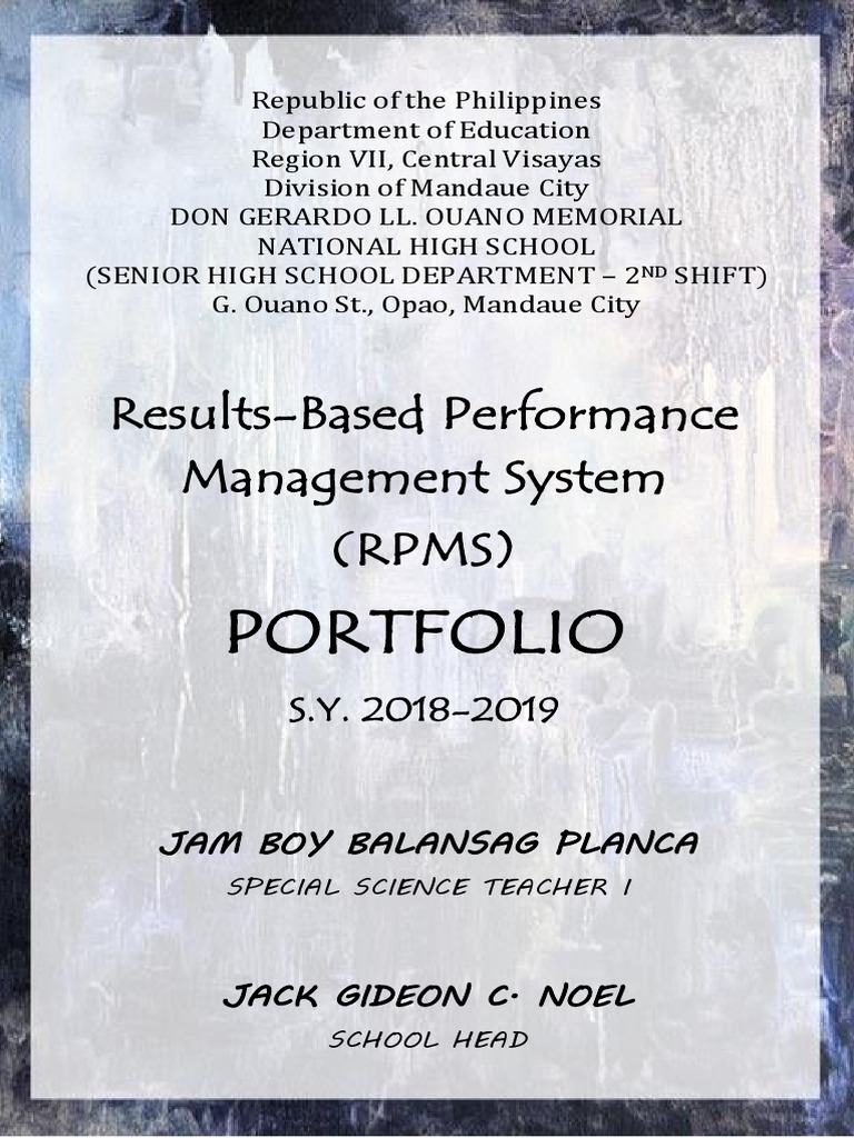 Results-Based Performance Management System (RPMS) : Portfolio | PDF ...