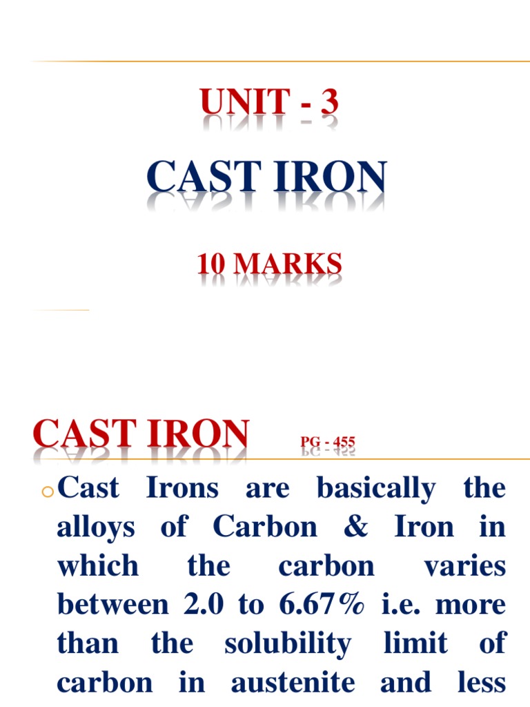 CH - 3 Cast Iron | PDF | Cast Iron | Iron