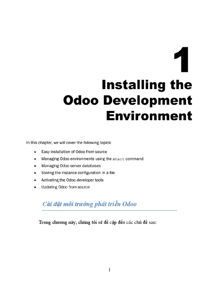 1 Installing The Odoo Development Environment | PDF