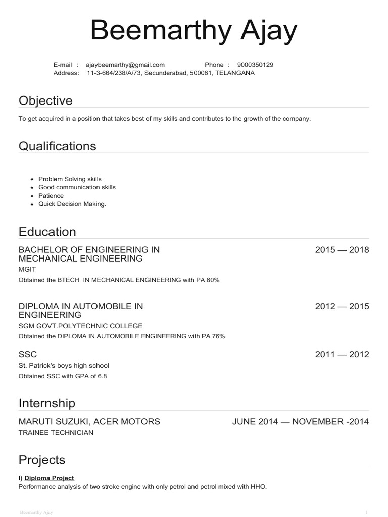 Ajay Resume.. | PDF | Engineering | Science And Technology