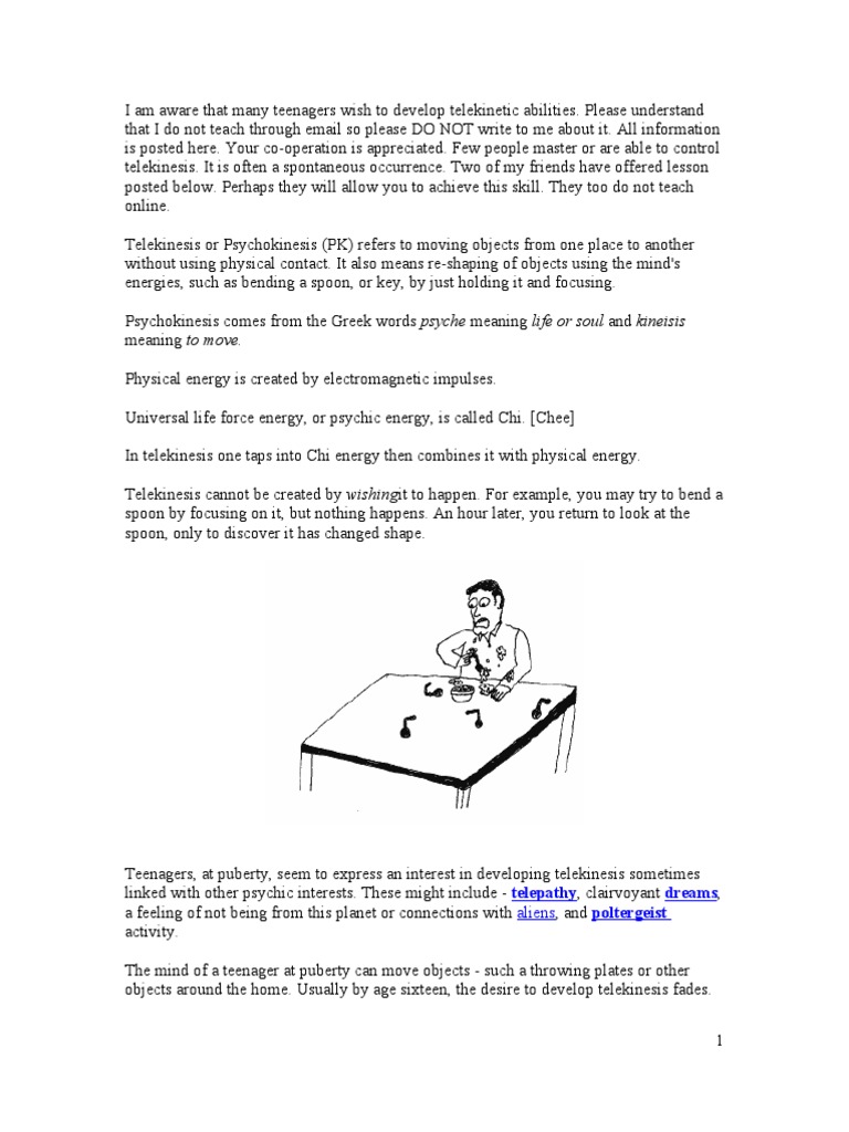 Developing Telekinetic Abilities: A Guide for Teenagers Interested in ...