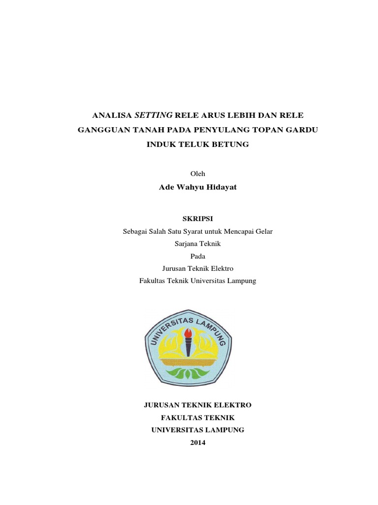 Ocr Over Current Relay Dan GFR Ground Fa | PDF | Electrical Substation ...