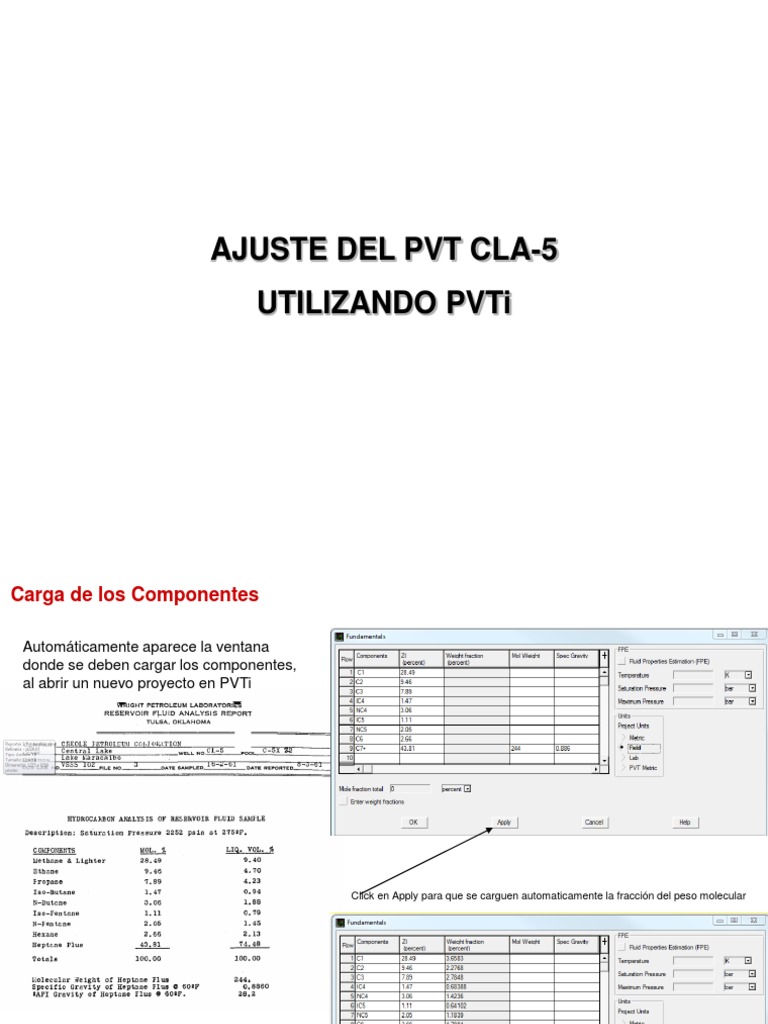 AJUSTE DE PVT CLA-5 EN PVTi | PDF | Física | Ciencias fisicas