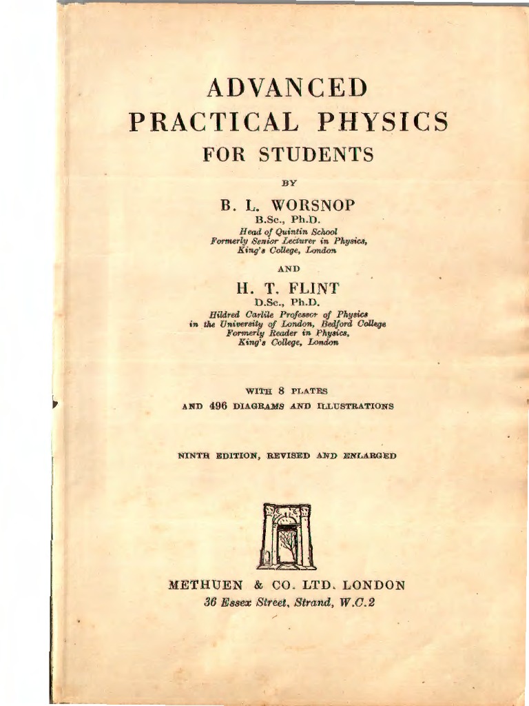 Advanced Practical Physics: For Students | Download Free PDF | Errors And Residuals | Mean