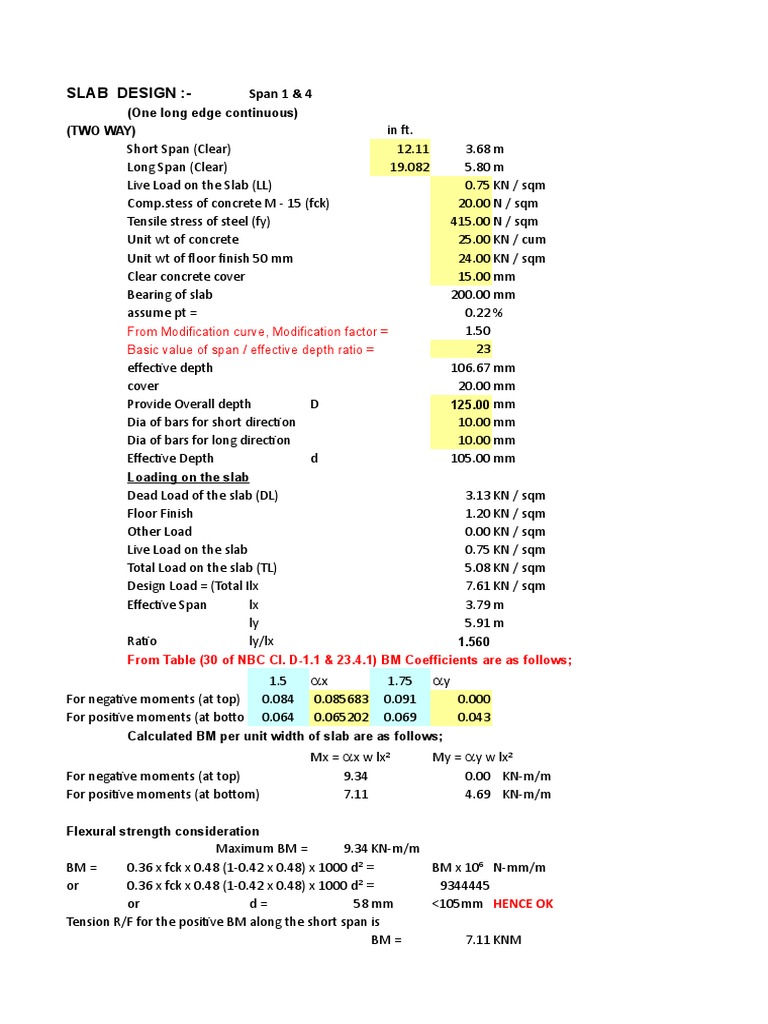 Slab Design | PDF | Concrete | Engineering