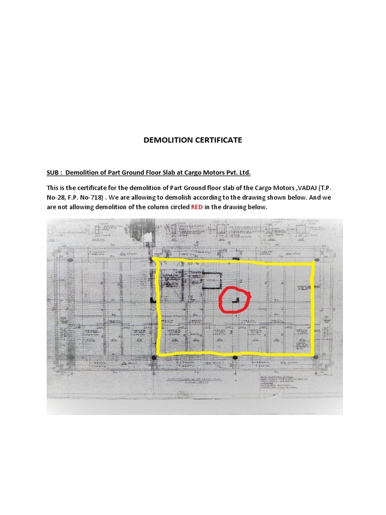 Demolition Certificate | PDF
