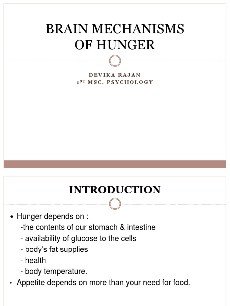 Brain Mechanisms of Hunger | PDF | Hunger | Eating