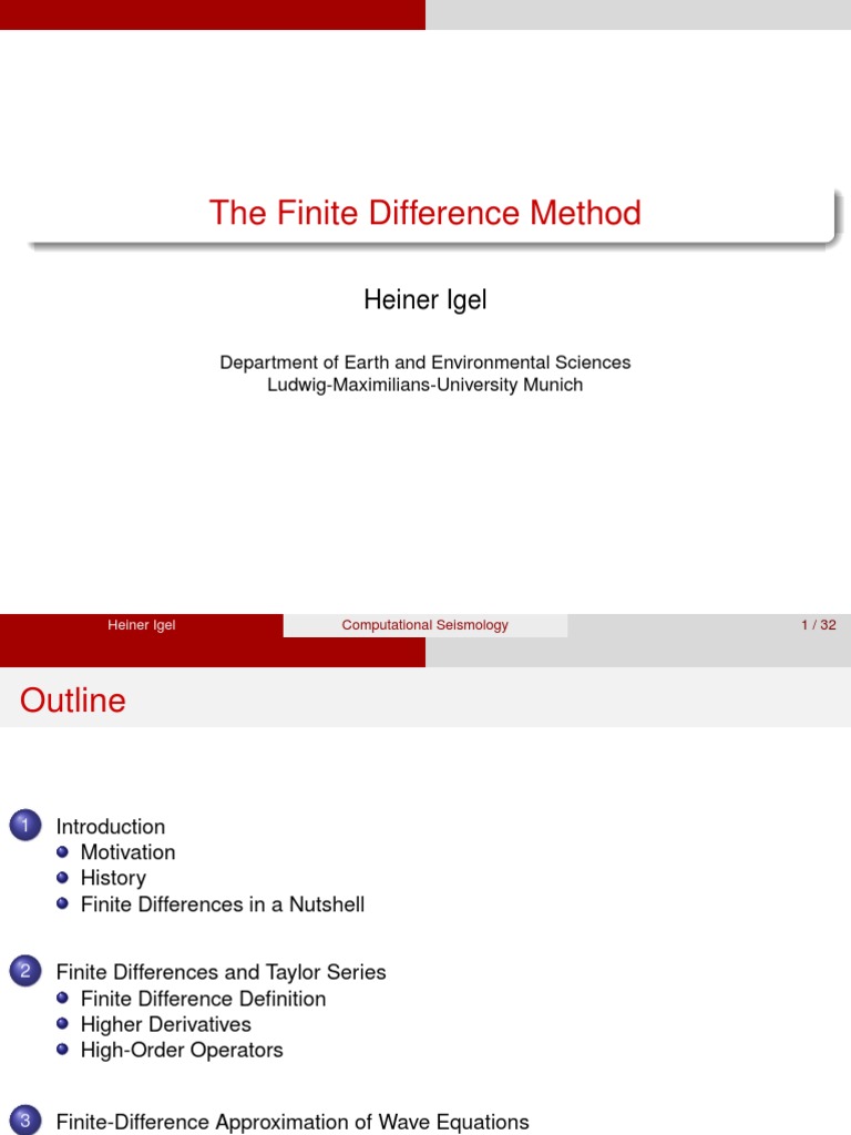 Finite Difference Method in Seismology | PDF | Wavelength | Finite ...