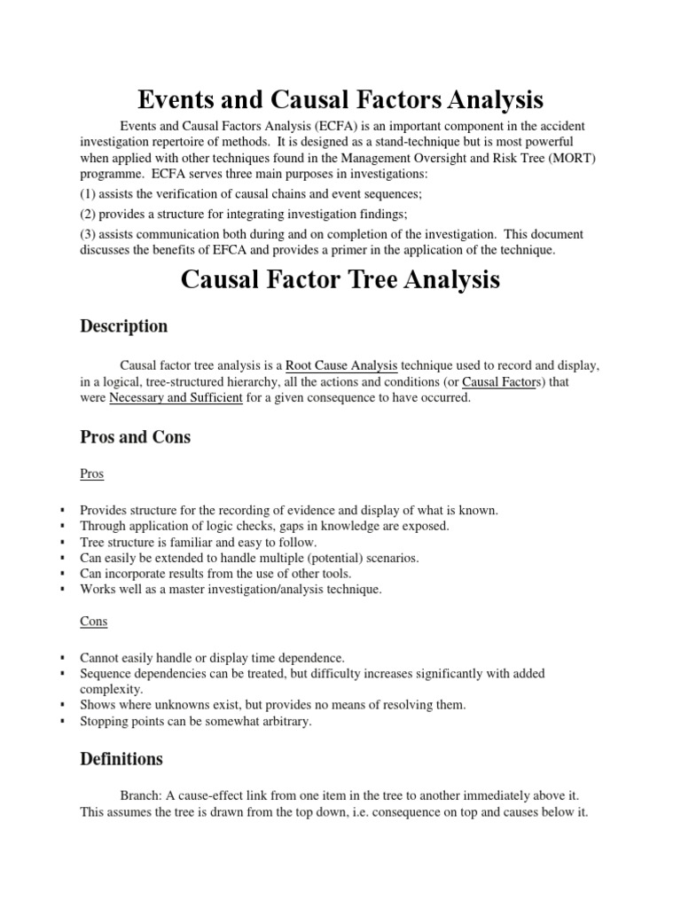 Events and Causal Factors Analysis: Description | PDF | Causality ...