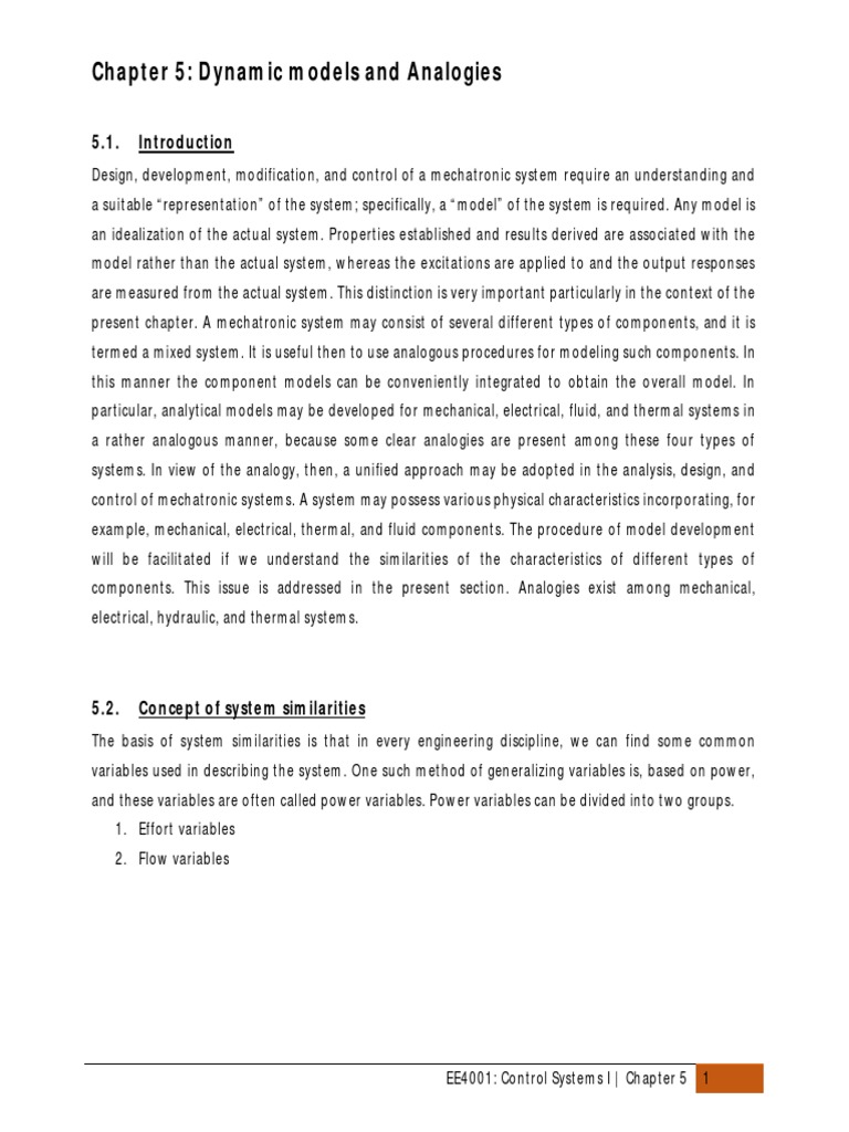 Chapter 5: Dynamic Models and Analogies | PDF | Fluid Dynamics ...