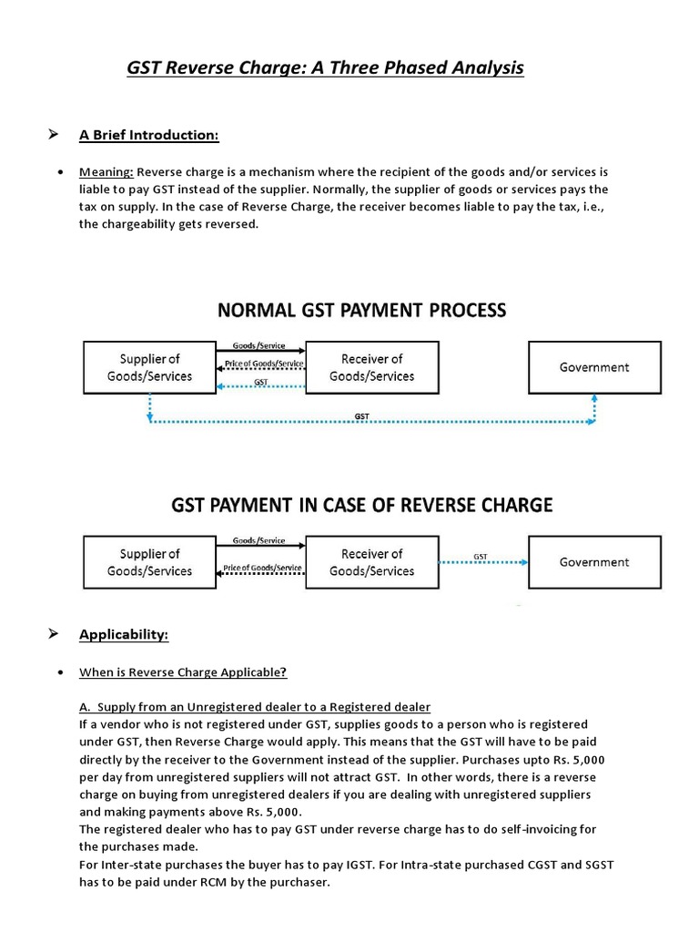 GST Reverse Charge: A Three Phased Analysis | PDF | Value Added Tax ...