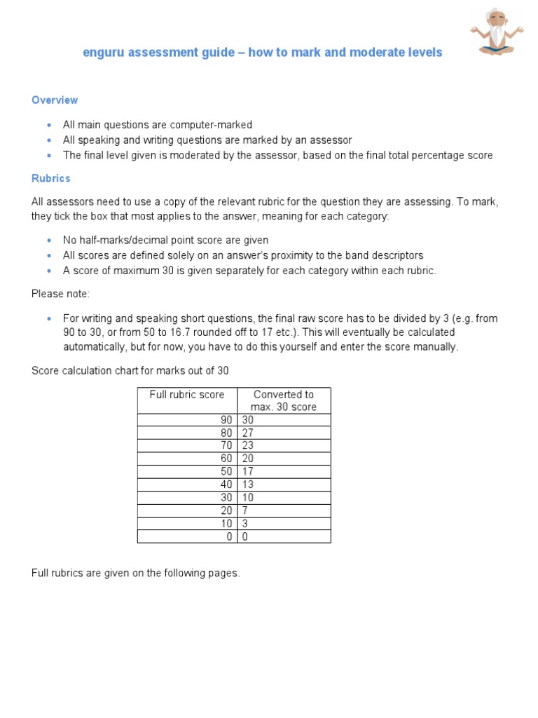Enguru Assessment Marking Guide | PDF | Vocabulary | Word