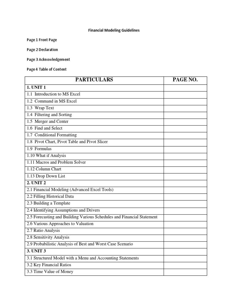 Financial Modeling Guidelines | PDF
