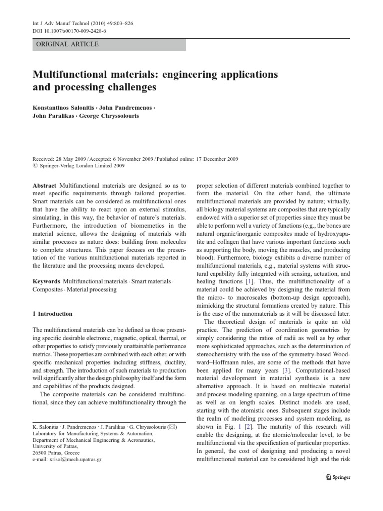 Multifunctional Materials | PDF | Composite Material | Optical Fiber