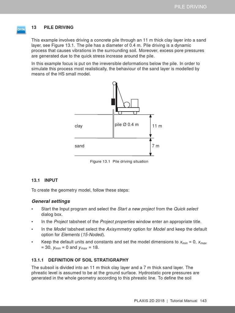 PLAXIS 2D 2018 Tutorial Lesson13 | PDF | Deep Foundation | Young's Modulus