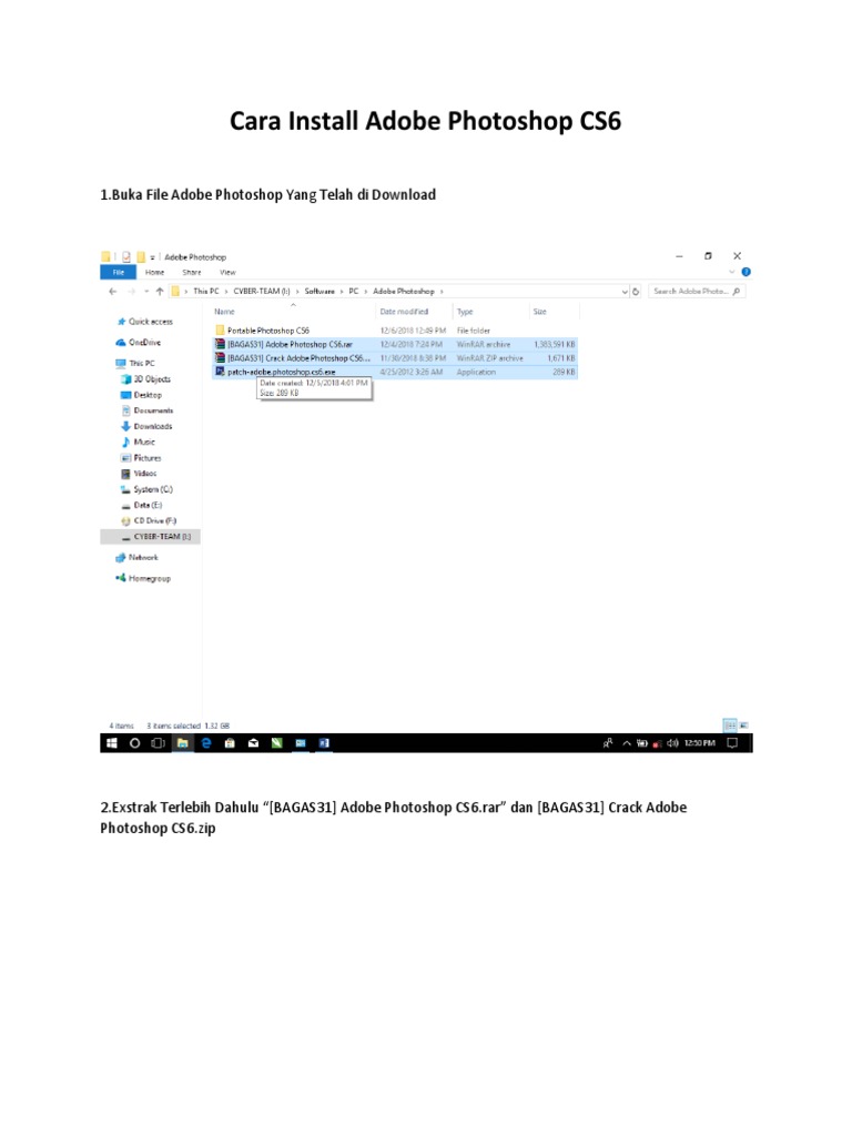 Cara Install Adobe Photoshop CS6 | PDF