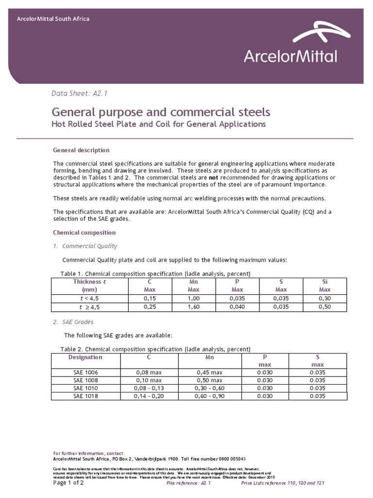 Commercial Quality Steel | PDF | Rolling (Metalworking) | Industrial ...