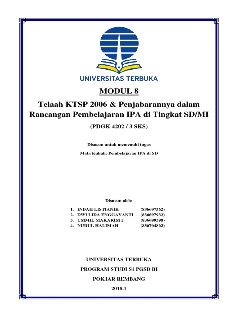 Cover Tugas Kelompok Pembelajaran IPA | PDF | Sains & Matematika