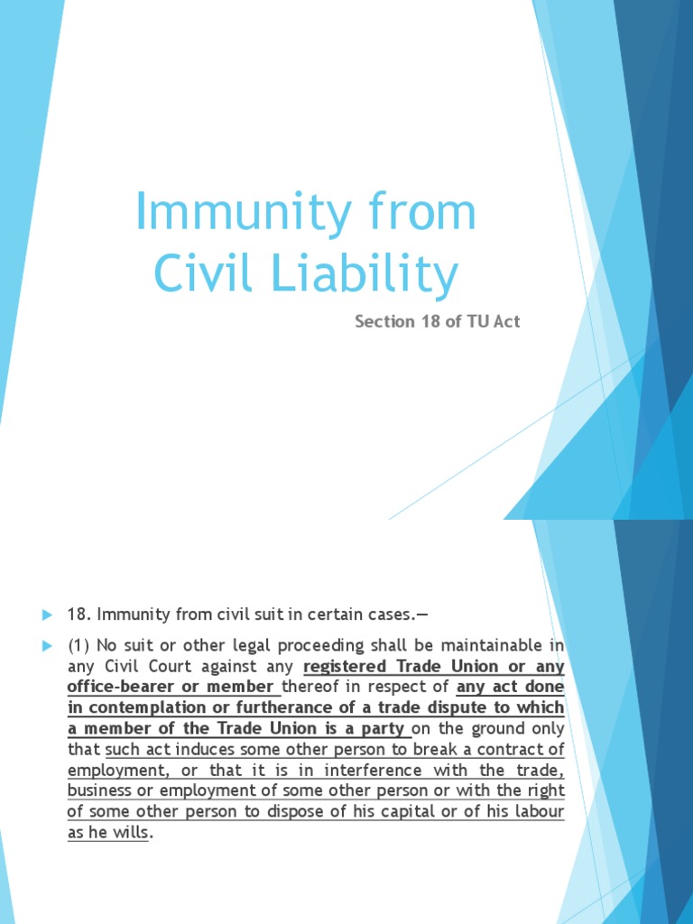 Immunity From Civil Liability | PDF | Strike Action | Sovereign Immunity