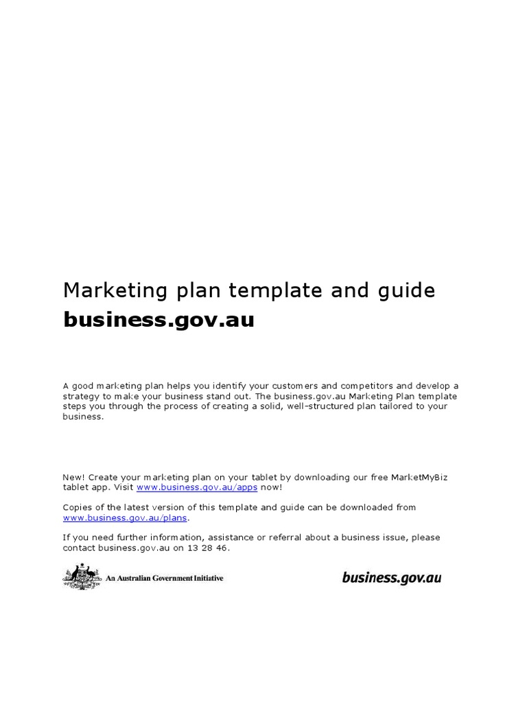 Marketing Plan Templateand Guide | PDF | Marketing | Promotion (Marketing)