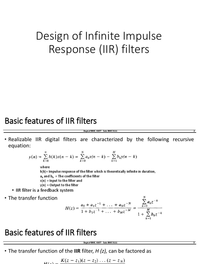 IIR Filter | PDF | Filter (Signal Processing) | Low Pass Filter