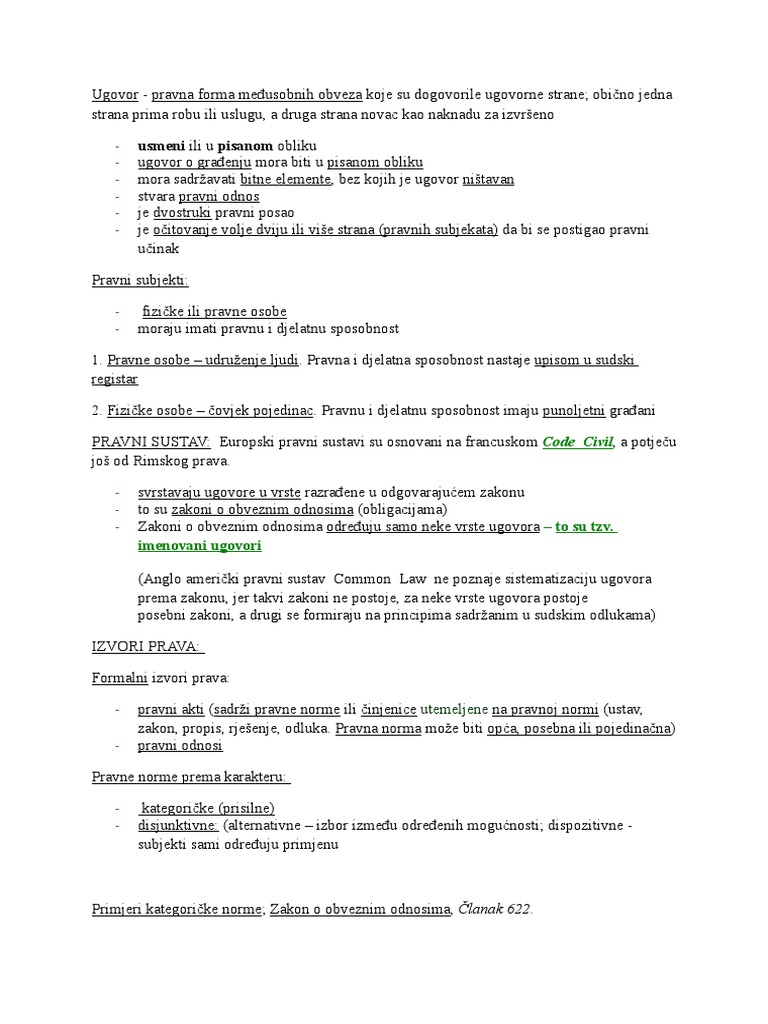 Skripta Ugovori | PDF