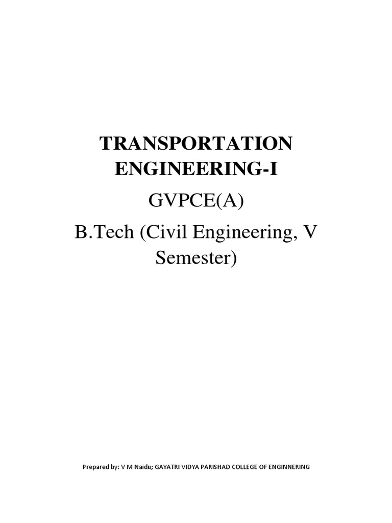 Transportation Engineering | PDF | Road Surface | Road