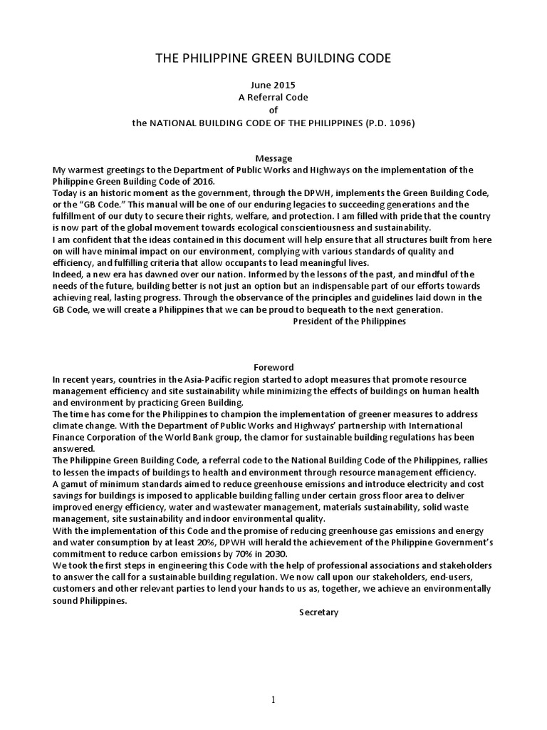 The Philippine Green Building Code | PDF | Green Building | Efficient Energy Use