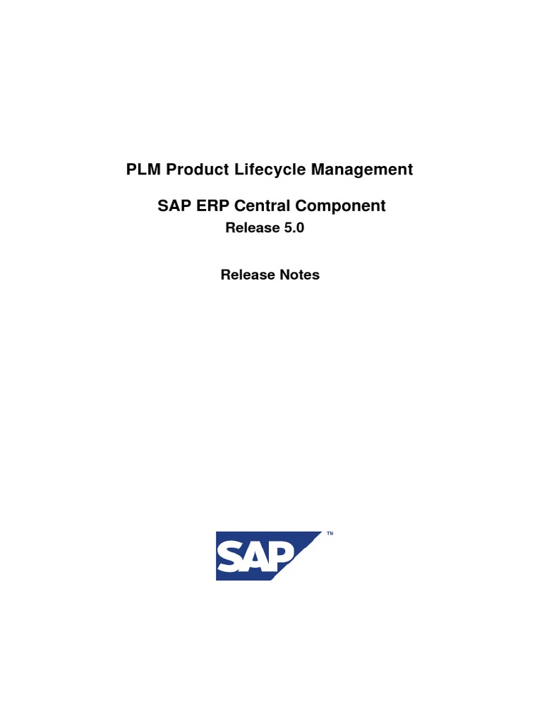 PLM Product Lifecycle Management: SAP ERP Central Component | PDF ...