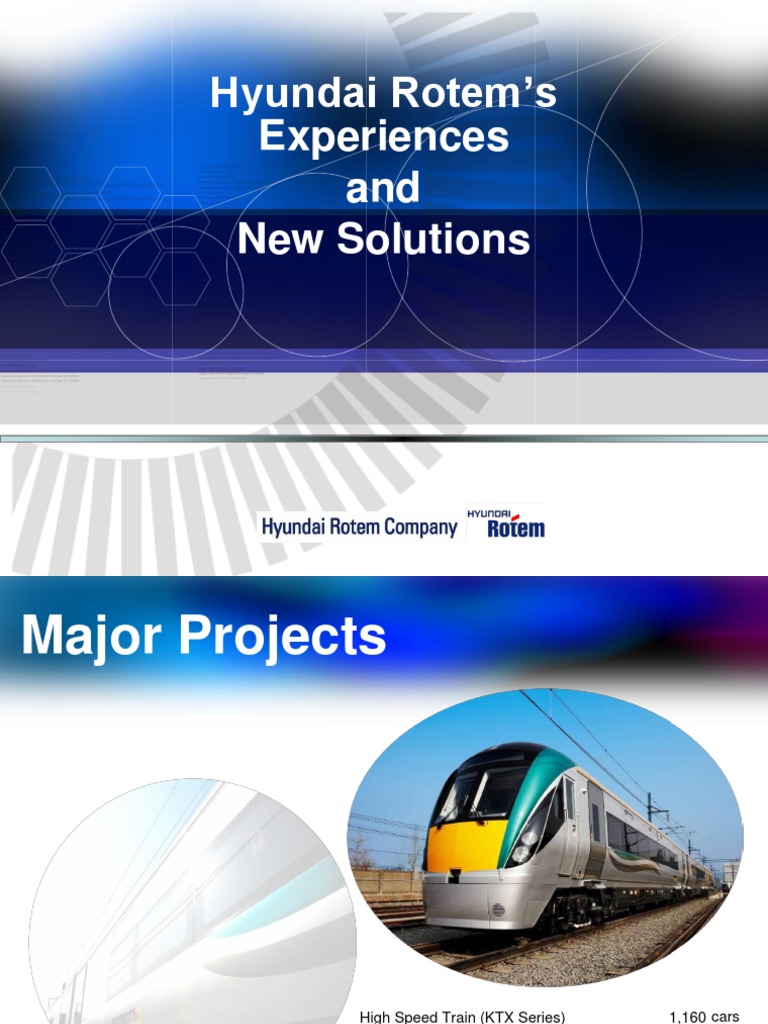 Hyundai Rotem Experience R PDF | PDF | Rail Transport | Train