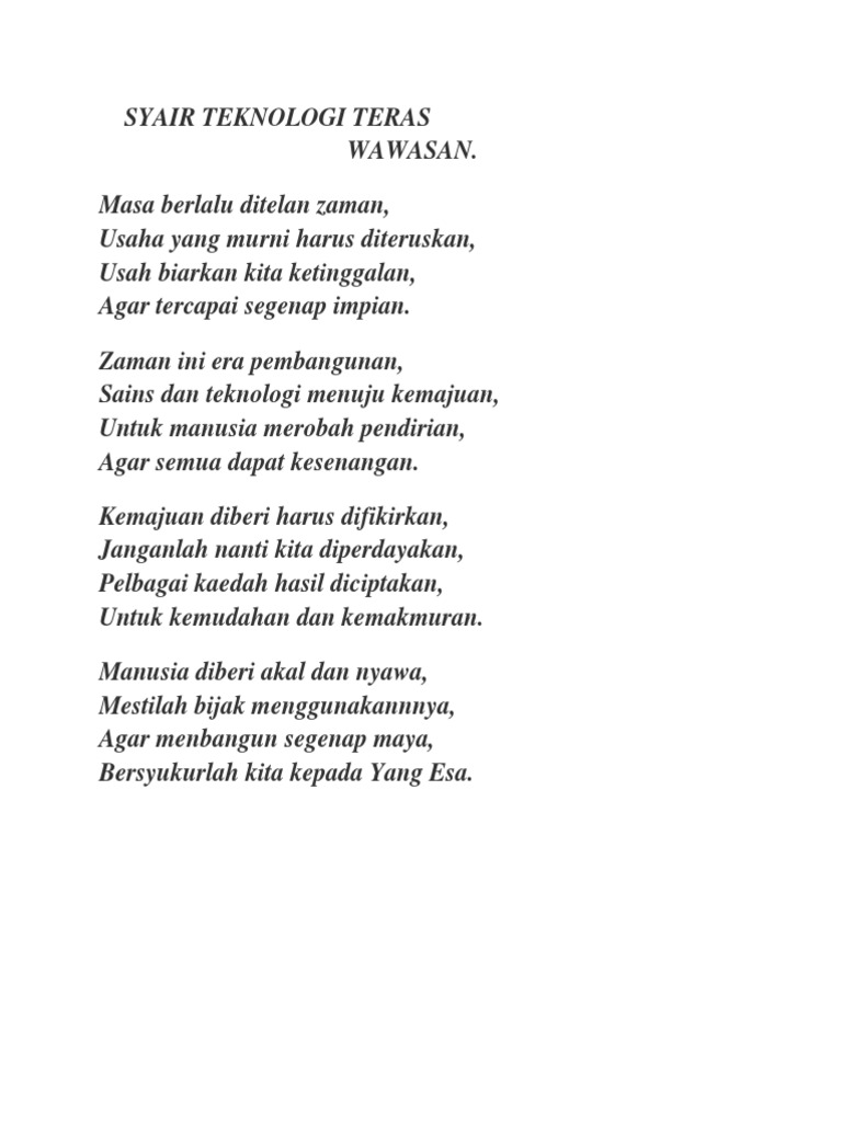 Syair Teknologi Teras | PDF