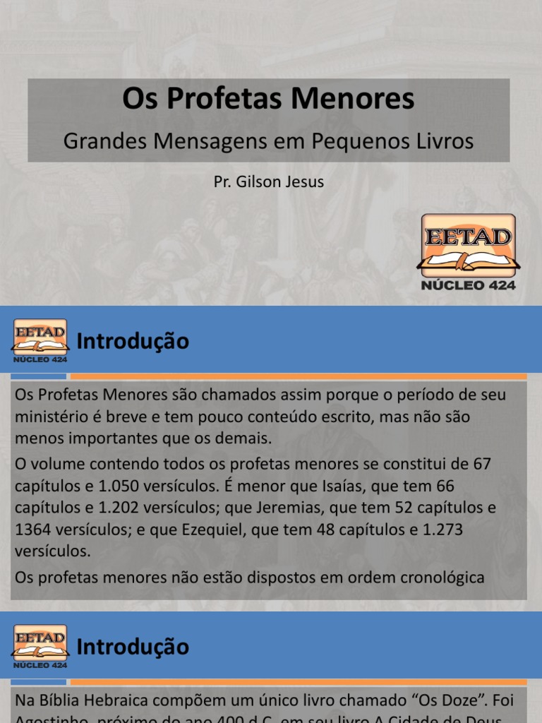 Os Profetas Menores Aulas 1 2 Pdf Profeta Livros Sobre