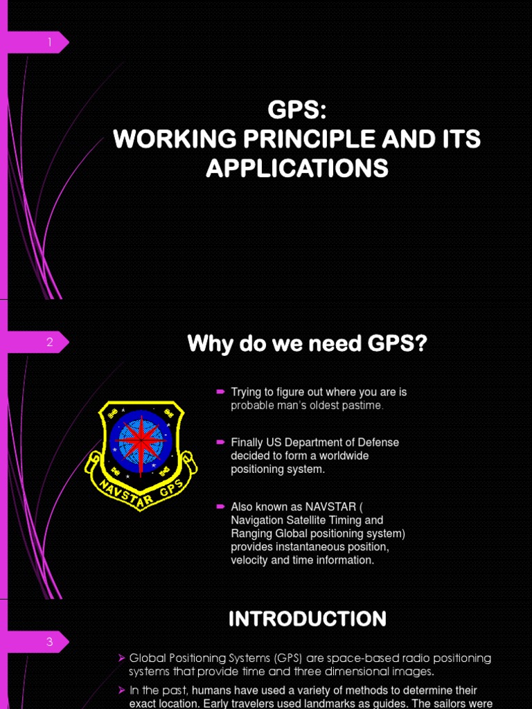 GPS: Working Principle and Its Applications | PDF | Global Positioning ...