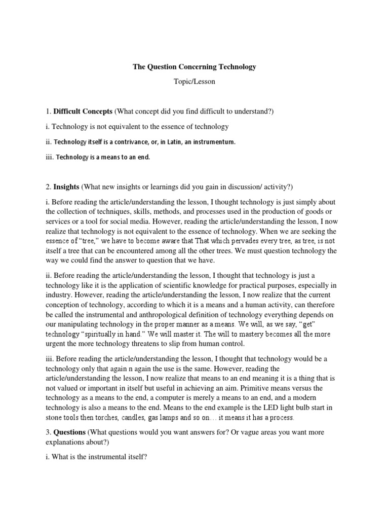Questioning Technology | PDF | Causality | Philosophical Movements
