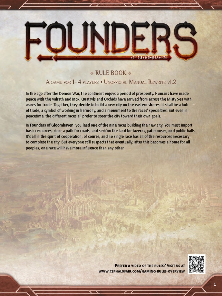 Founders of Gloomhaven Rule Book | PDF | Supply Chain | Leisure