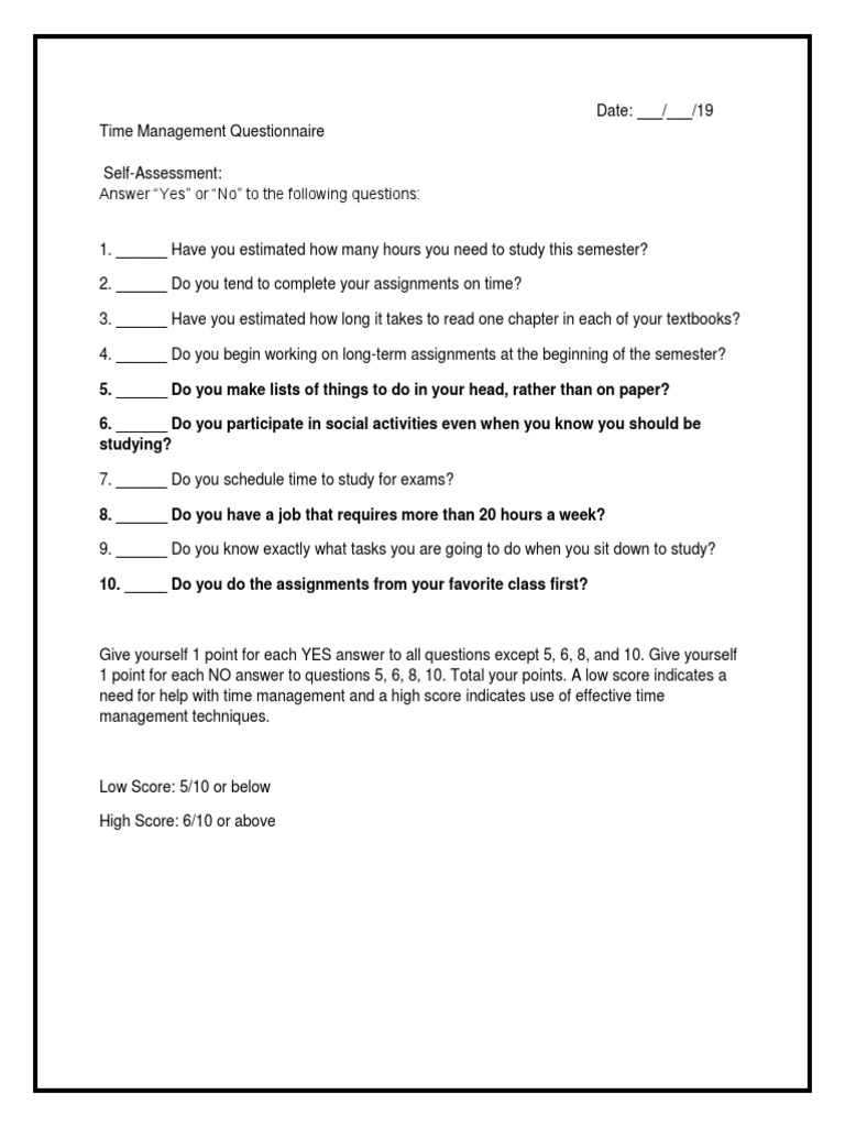 Time Management Presentation Worksheet | PDF | Time Management ...